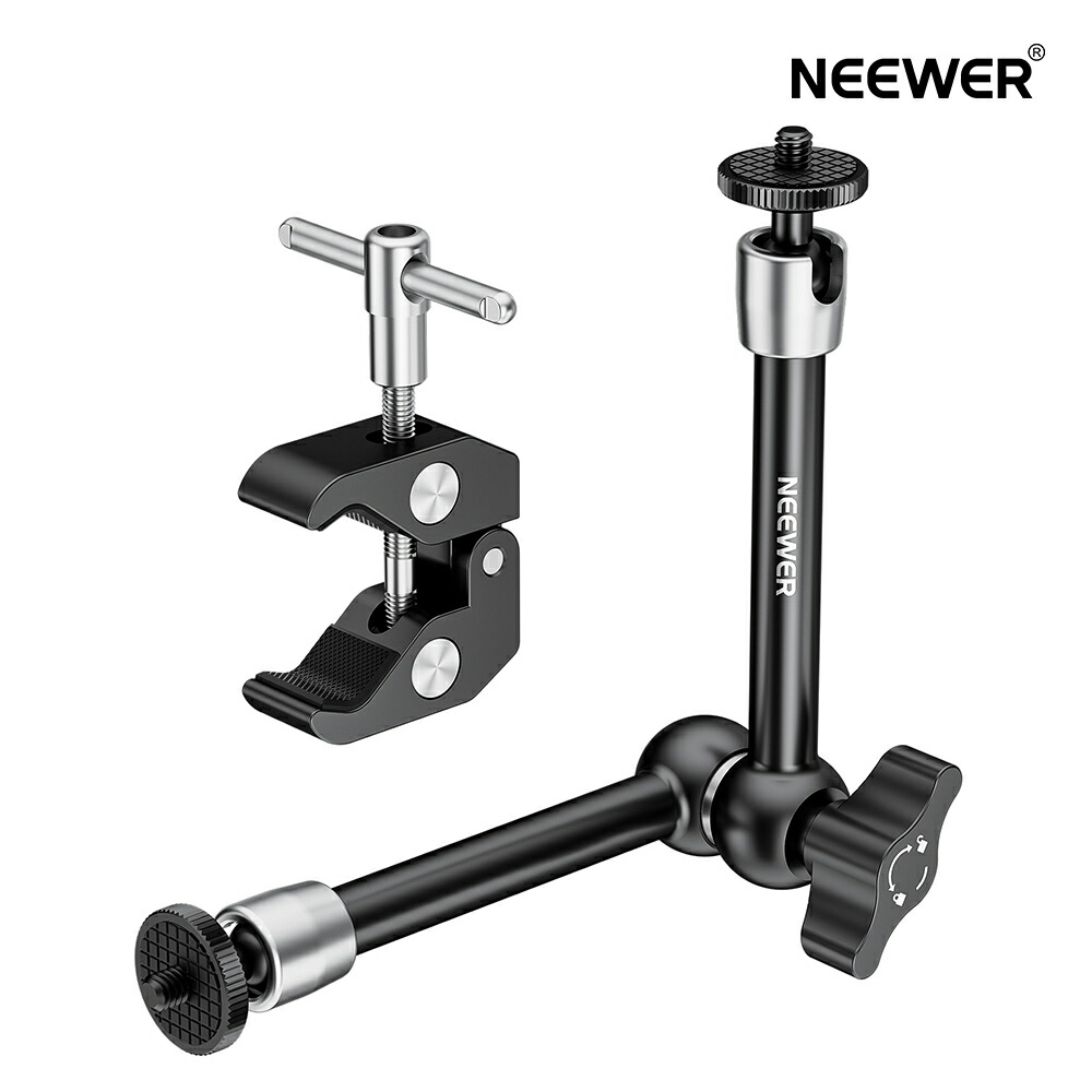 【楽天市場】【P10倍UP中! ★楽天1位獲得！】NEEWER スーパークランプ 1/4"と3/8"ネジ付き 15cm/25cm 調整可能な ...