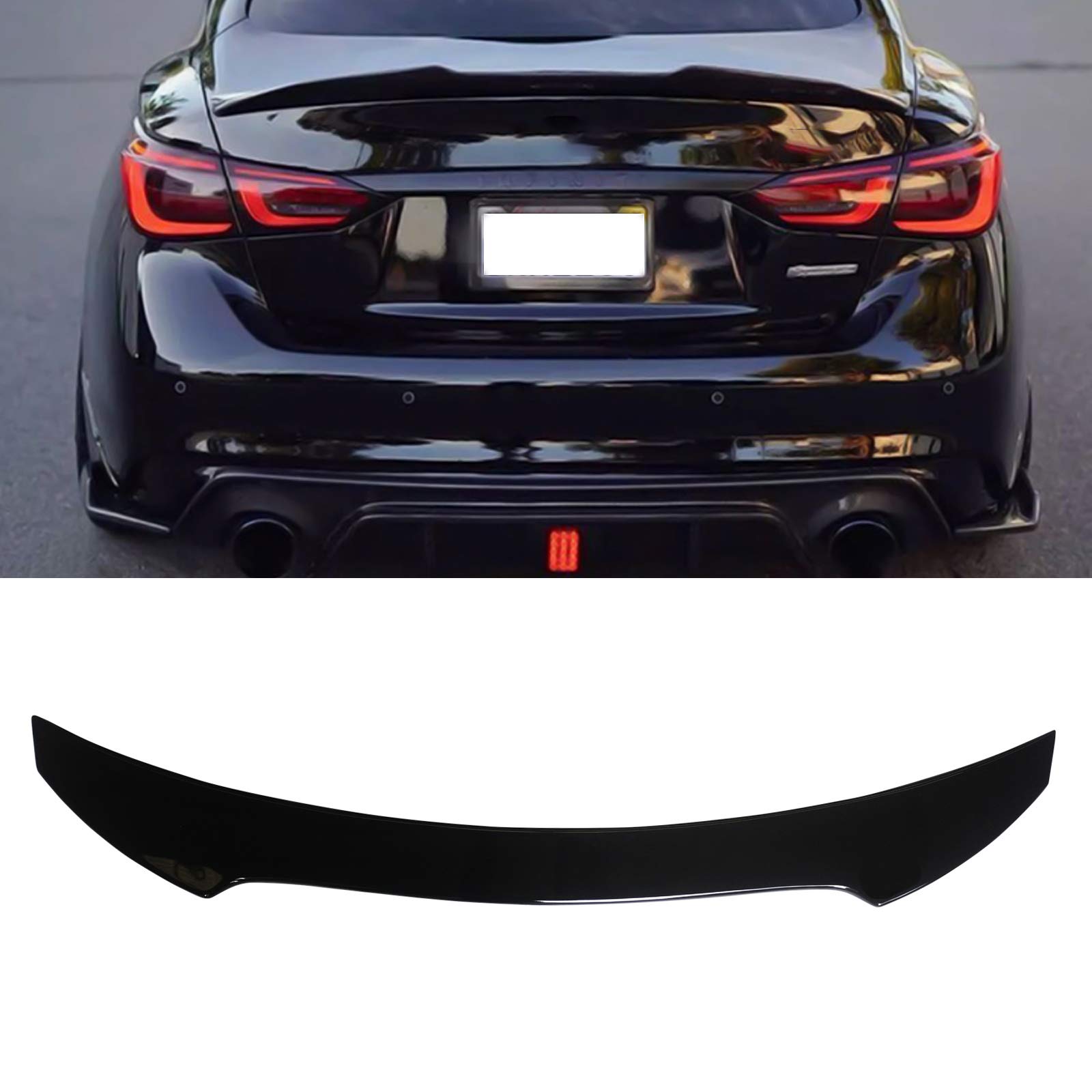 【楽天市場】リアスポイラー インフィニティ Q50 Q50S / 日産 スカイライン V37 2014-2023 艶あり黒 塗装済み エアロパーツ 車用外装 インテリアパーツ アクセサリー：ネフストア
