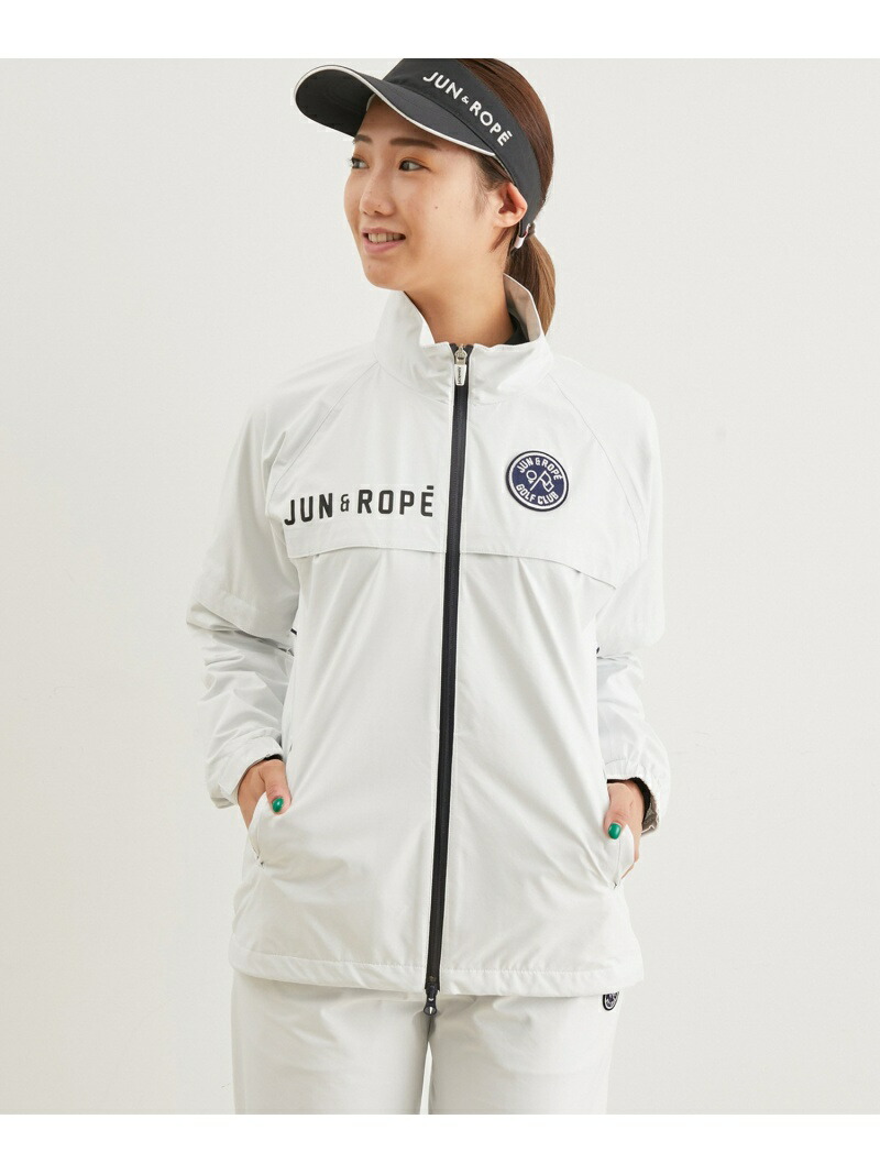 【楽天市場】【耐水圧】【透湿性】袖取り外し2WAYレインブルゾン JUN&ROPE' ジュンアンドロペ ジャケット・アウター ブルゾン・ジャンパー ネイビー ホワイト【送料無料 ...