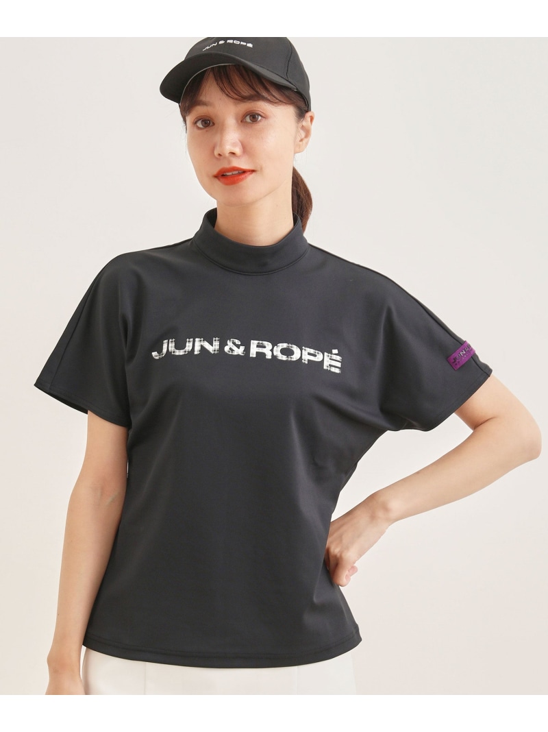 【楽天市場】【SALE／70%OFF】【UV】【接触冷感】リブモック4分袖ロゴゆるトップス JUN&ROPE' ジュンアンドロペ トップス カットソー・Tシャツ ホワイト ブラック【RBA_E ...