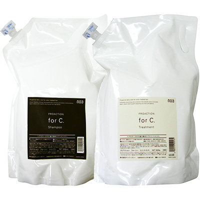 【楽天市場】[ 業務用 詰め替え 2本セット ] ナンバースリー プロアクション フォーシー forC. シャンプー＆トリートメント 3000mL+3000g リフィル レフィル [ 美容室 ...