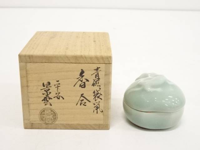 【楽天市場】【中古】【香道】京焼 手塚景雲造 青磁袋鼠香合（共箱）【送料無料】茶道具 茶道 香道 香道具 おしゃれ かわいい アンティーク ...