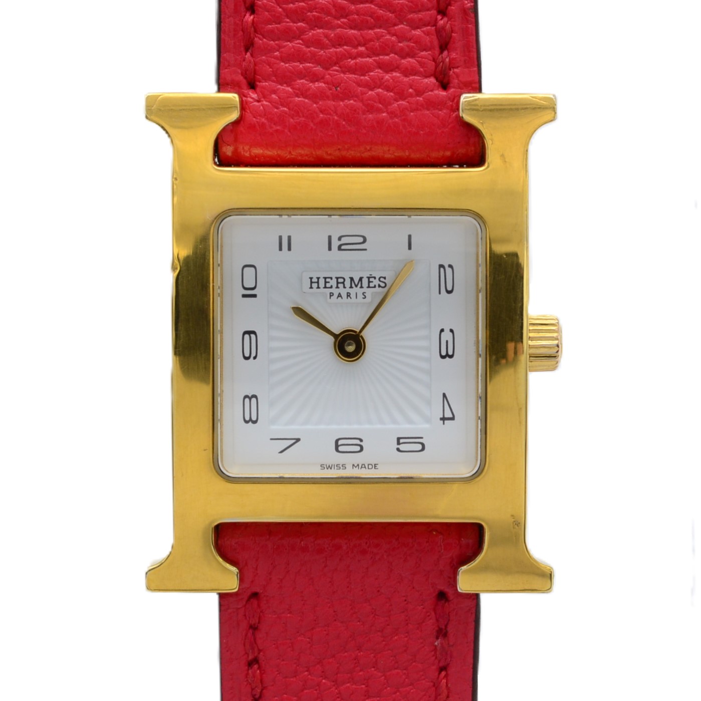 【楽天市場】HERMES エルメス Hウォッチ HH1.201 クォーツ QZ SS×革 シルバー文字盤 スクエア ヴィンテージ レディース腕時計 【中古】：Clockwise【クロックワイズ】