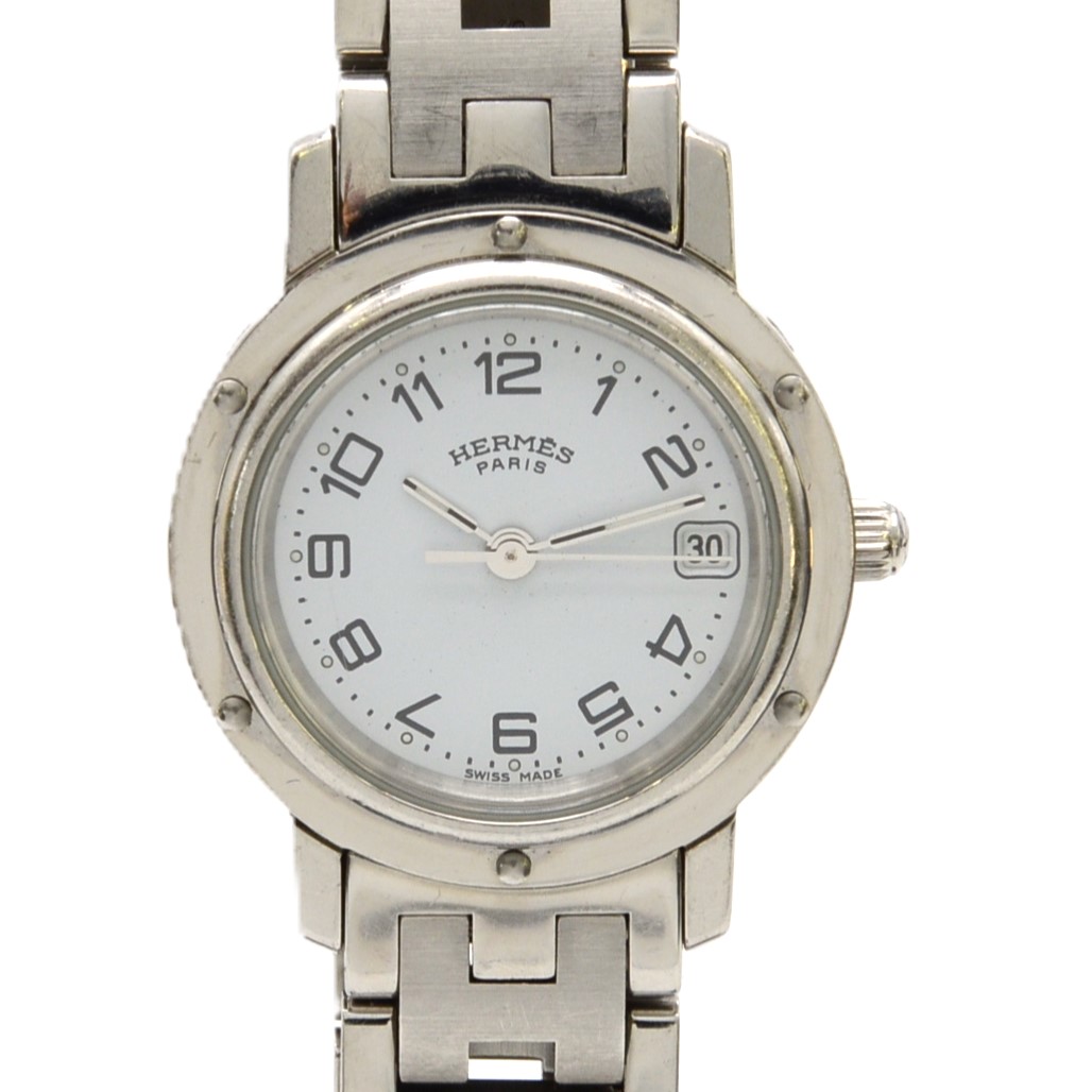 【楽天市場】HERMES エルメス クリッパー CL4.210 クォーツ QZ SS 白文字盤 ヴィンテージ レディース腕時計 【中古】：Clockwise【クロックワイズ】