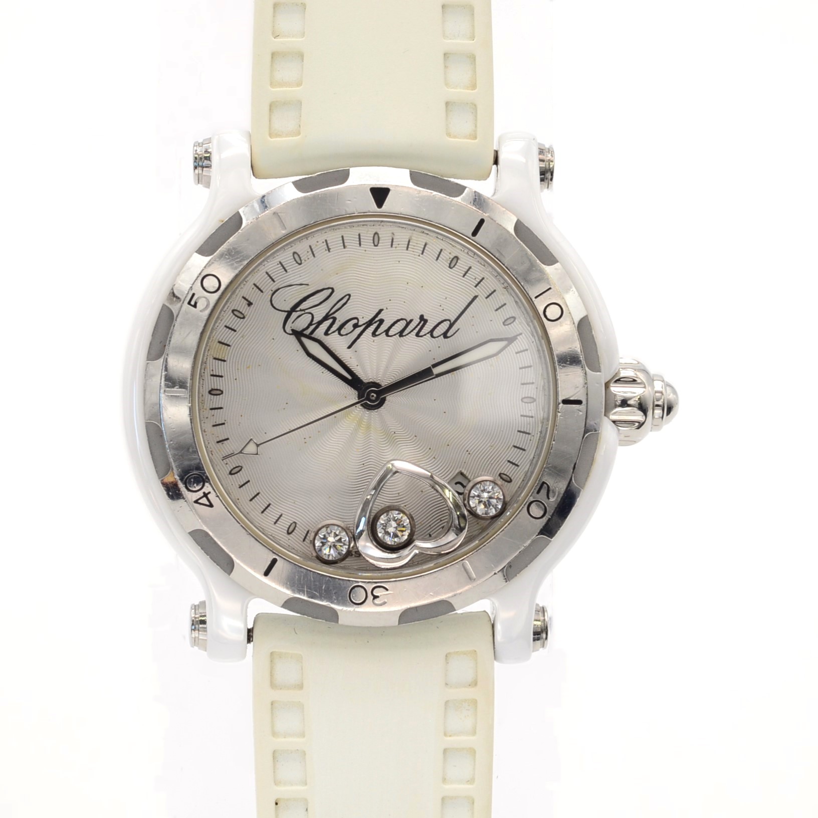 【楽天市場】CHOPARD ショパール ハッピーハート 8507 ダイヤモンド クォーツ SS×ラバー シルバー文字盤 メンズ腕時計 プレゼント 贈り物 ギフト 20代 30代 40代 50代 ...