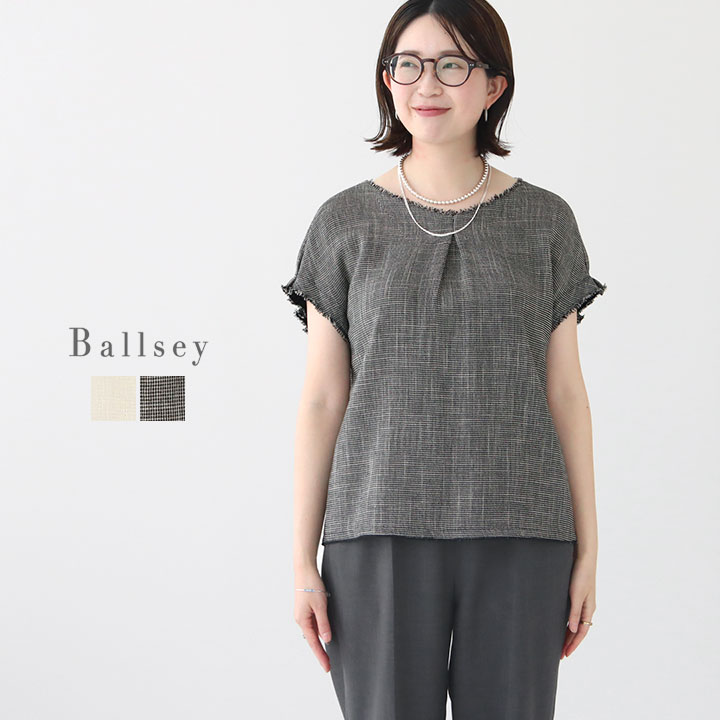 【楽天市場】Ballsey(ボールジィ) ポリエステルレーヨンカラミ タックスリーブブラウス(11-01-52-01335)：news-webshop（ニューズ）