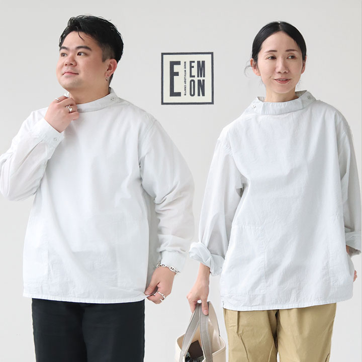 【楽天市場】EMON(エモン) コットンボイル プルオーバー スモックシャツ(HN-SHKT003-VO)：news-webshop（ニューズ）