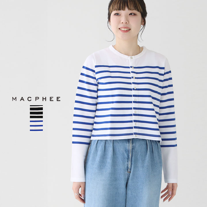 【楽天市場】MACPHEE(マカフィー) パネルボーダー クルーネックカーディガン(12-03-52-03202)：news-webshop（ニューズ）