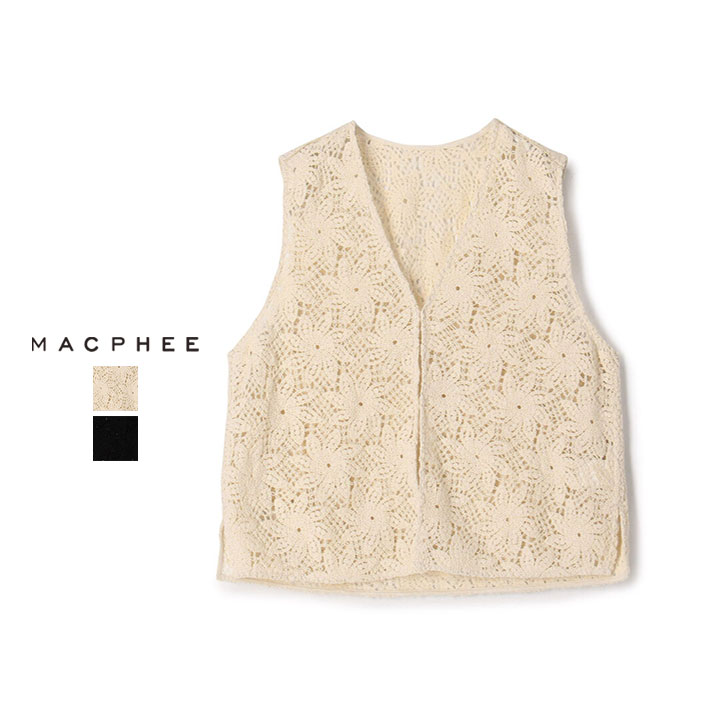 【楽天市場】MACPHEE(マカフィー) ウィンドミルクロシェ Vネックベスト(12-07-52-07336)：news-webshop（ニューズ）