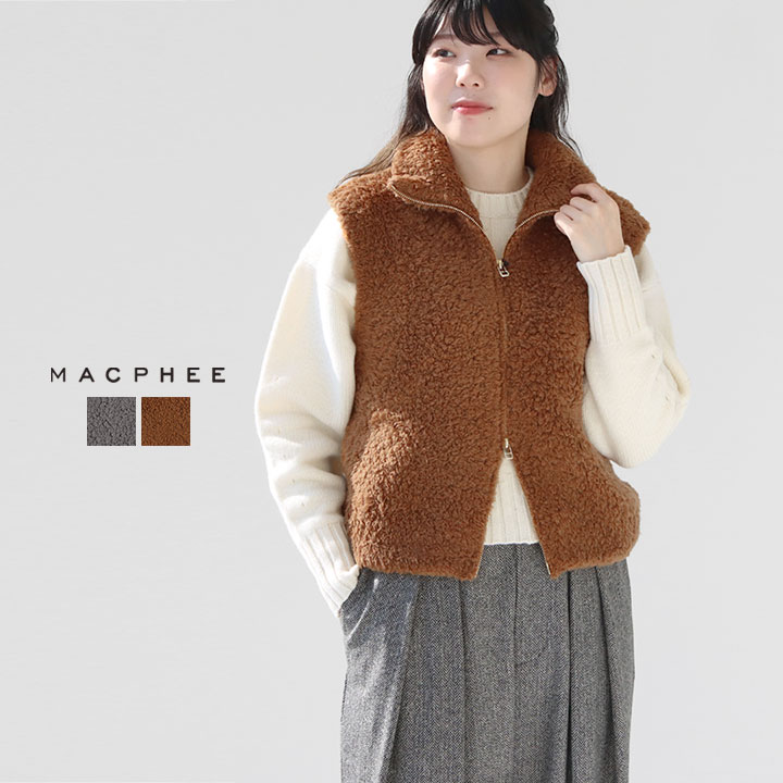【楽天市場】【12/11(木)01:59までP10倍】MACPHEE(マカフィー) ムートン ジップアップベスト(12-02-44-02402)：news-webshop（ニューズ）
