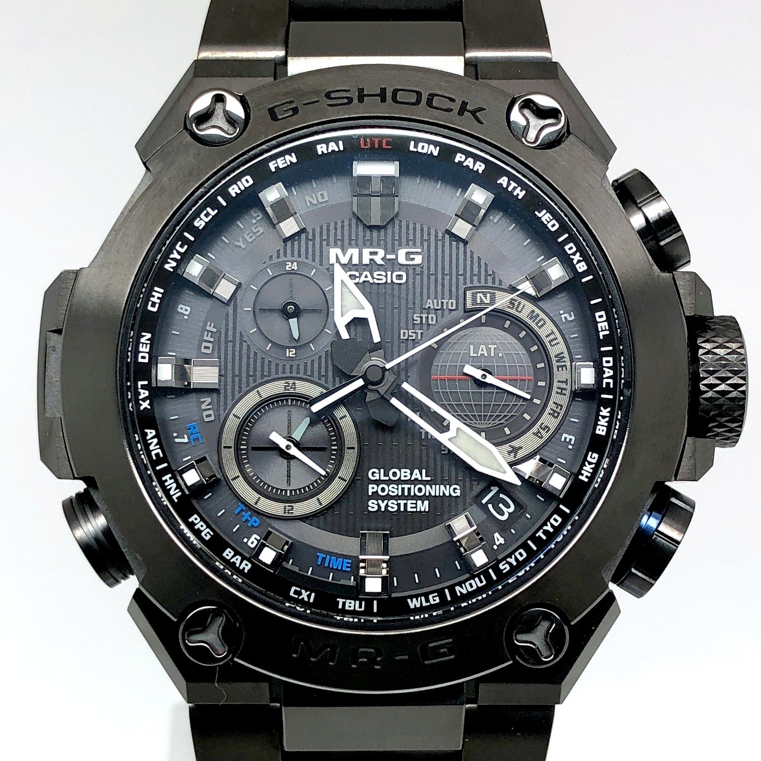 【楽天市場】G-SHOCK ジーショック CASIO カシオ 腕時計MRG-G1000B-1A MR-G GPSハイブリッド電波ソーラー アナログ ブラック フルメタル チタンケース チタン ...