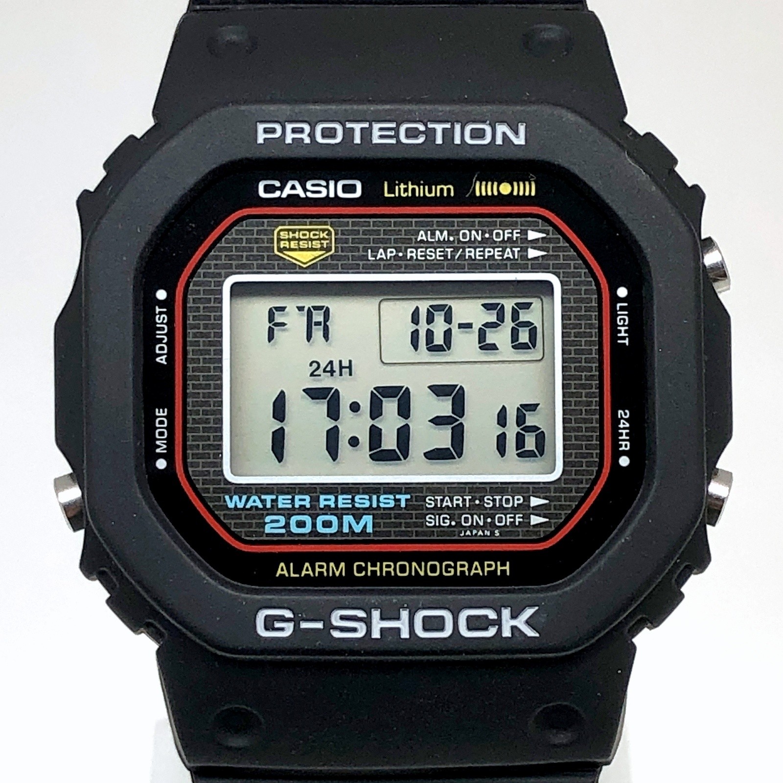 【楽天市場】G-SHOCK ジーショック CASIO カシオ 腕時計 DW-5000C-1A M240 CASIO公式レストア品 初代Gショック ファーストモデル オレンジ豆球 段無ベゼル ...