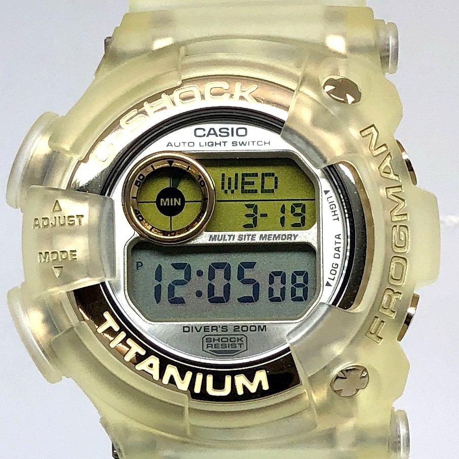 【楽天市場】G-SHOCK ジーショック CASIO カシオ 腕時計 DW-9900WC-9T FROGMAN WCCS フロッグマン ホワイトスケルトン チタンケース ダブルマンタEL ...