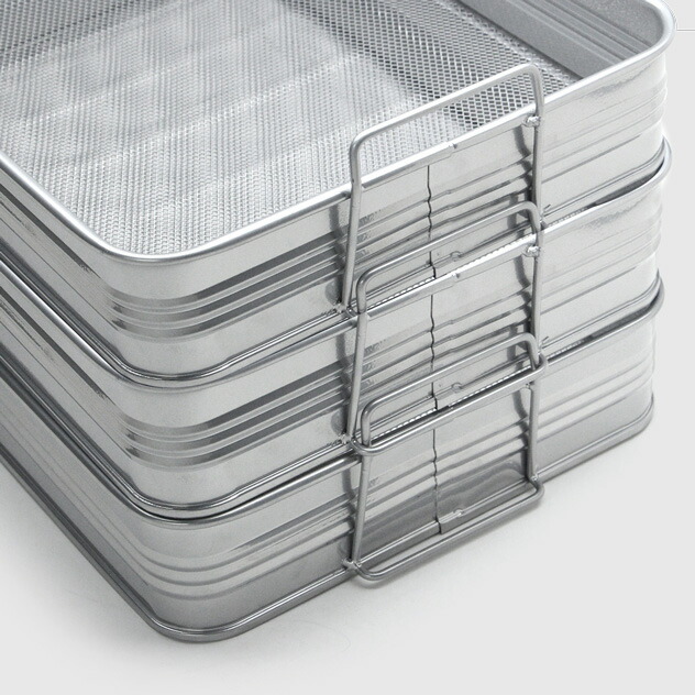 【楽天市場】Stack Metal Tray スタックメタル トレイW39×D28×H7cm スタッキング トレー オフィス メッシュ トレイ ...