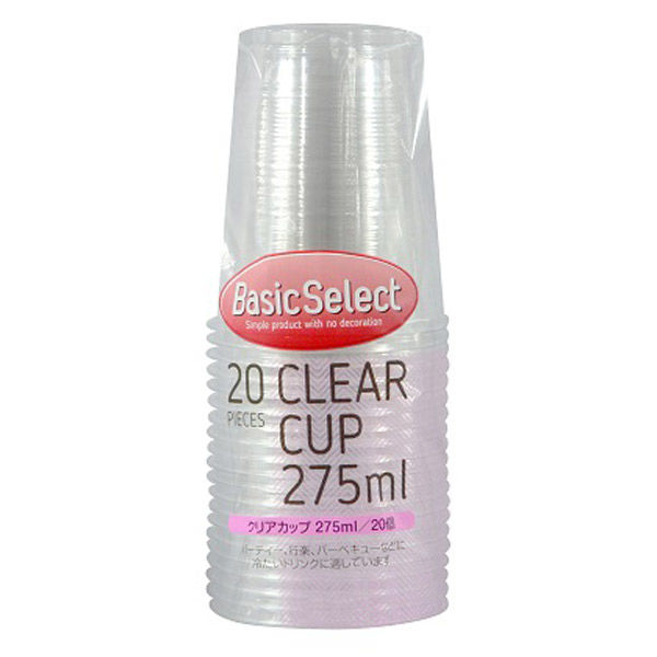 【楽天市場】【B商品】【購入条件付き】ベーシックセレクト クリアカップ275ml 20P※購入条件を必ずご確認ください：NicoBase