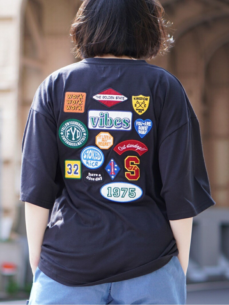 【楽天市場】【SALE／70%OFF】【CORISCO(コリスコ)】/ワッペン付き半袖BIGTシャツ ns.b ニコル トップス カットソー・Tシャツ ホワイト ブラック グレー グリーン ...