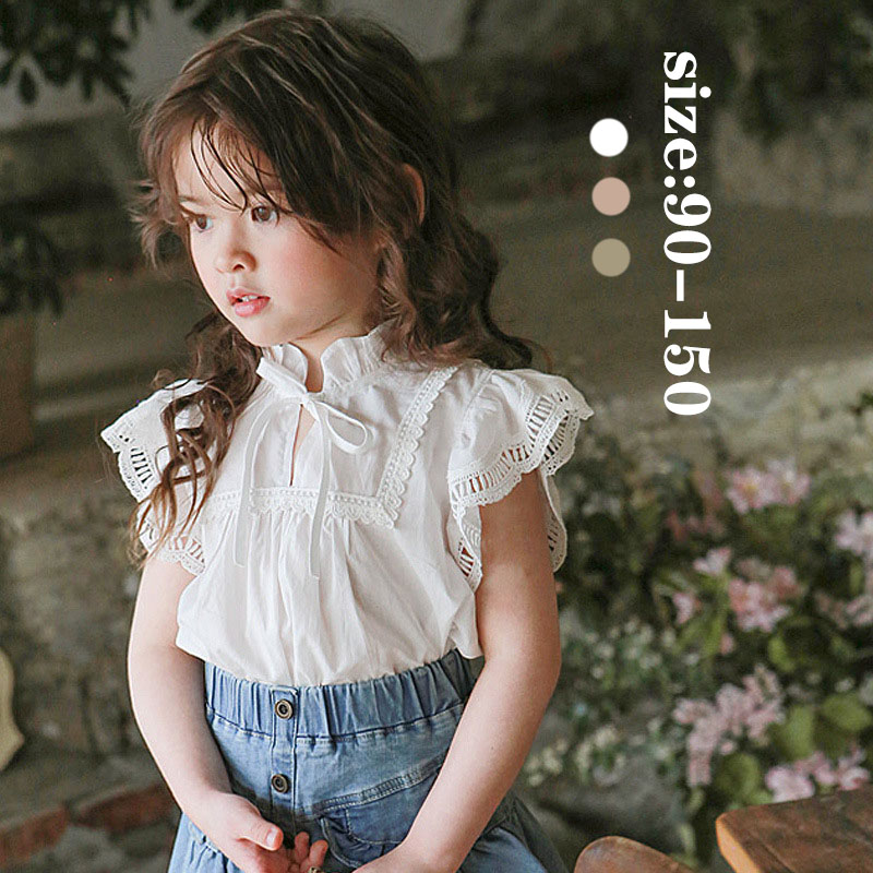 【楽天市場】ブラウス 女の子 キッズ ベビー トップス オシャレ 綿 新作 レース 可愛い 半袖 夏 フレア袖 きれいめ カジュアル ゆったり パーティー/演奏会/発表会/撮影用/結婚式/卒業 ...