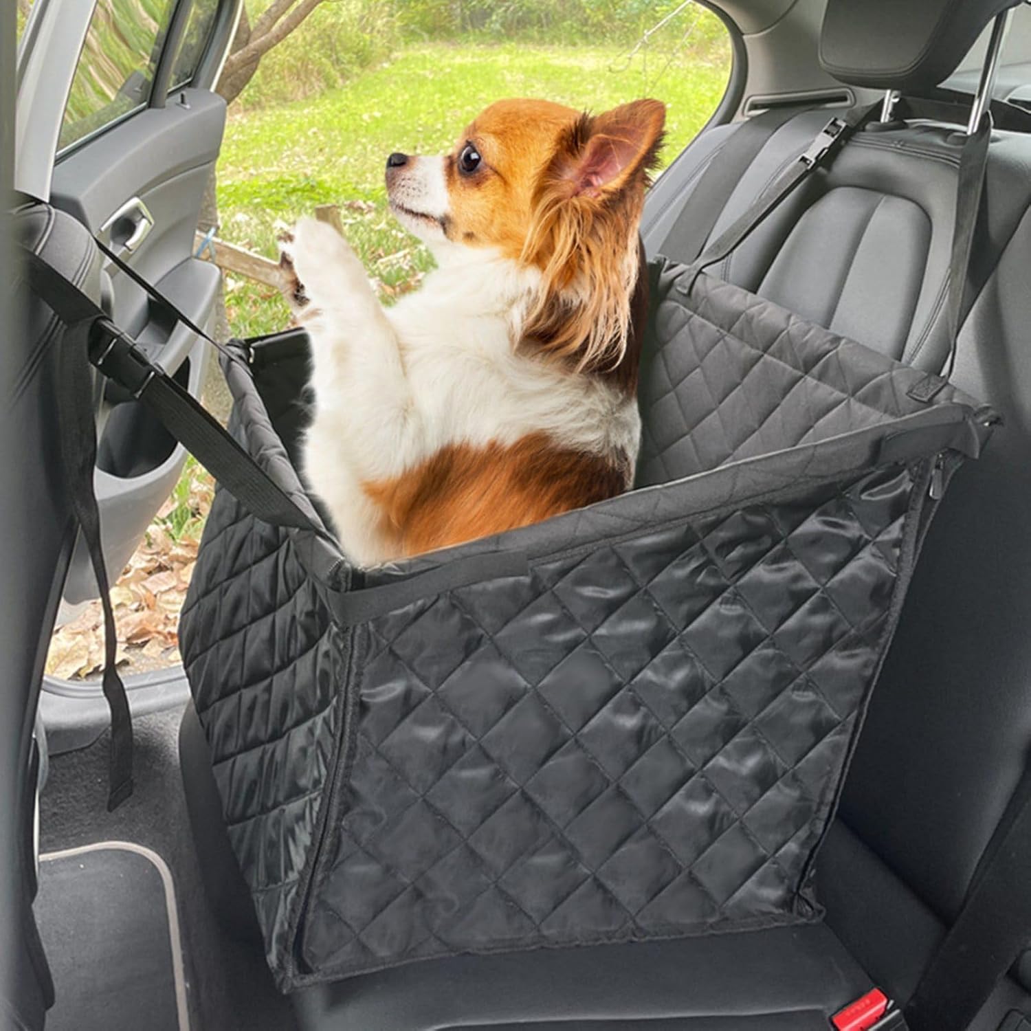 【楽天市場】カーシート ドッグ用シート 大中小型車対応 ドライブボックス 助手席用 後部座席専用 折り畳み 全種犬猫用 犬セーフ リード付き 飛び出し防止 汚れキズ防止 車用安全シート ペット ...