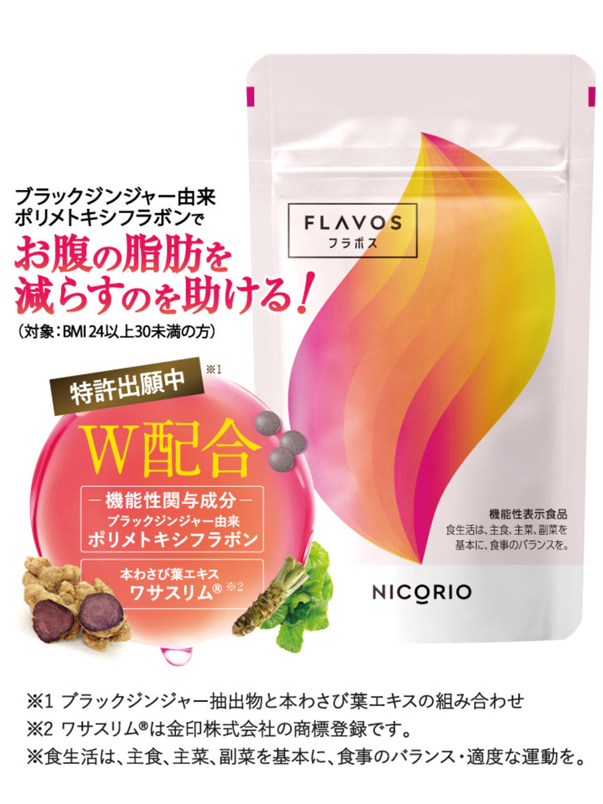 【楽天市場】楽天ポイント5倍！【公式】 2個セット FLAVOS フラボス 機能性表示食品 サプリメント ブラックジンジャー ポリメトキシ ...