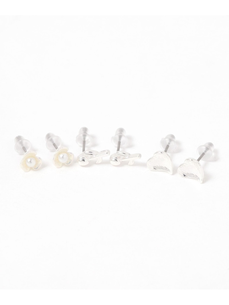 【楽天市場】ローズ3SETピアス[tiny tiny(ティニーティニー)] tiny tiny ニコアンド アクセサリー・腕時計 ピアス イエロー グレー[Rakuten Fashion ...