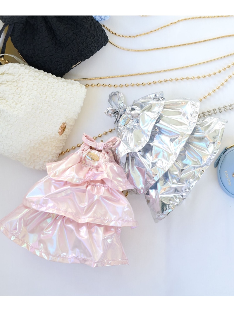 【楽天市場】フリルチェーンショルダーバッグ[tiny tiny(ティニーティニー)] tiny tiny ニコアンド バッグ ショルダーバッグ ピンク シルバー ブラック[Rakuten ...