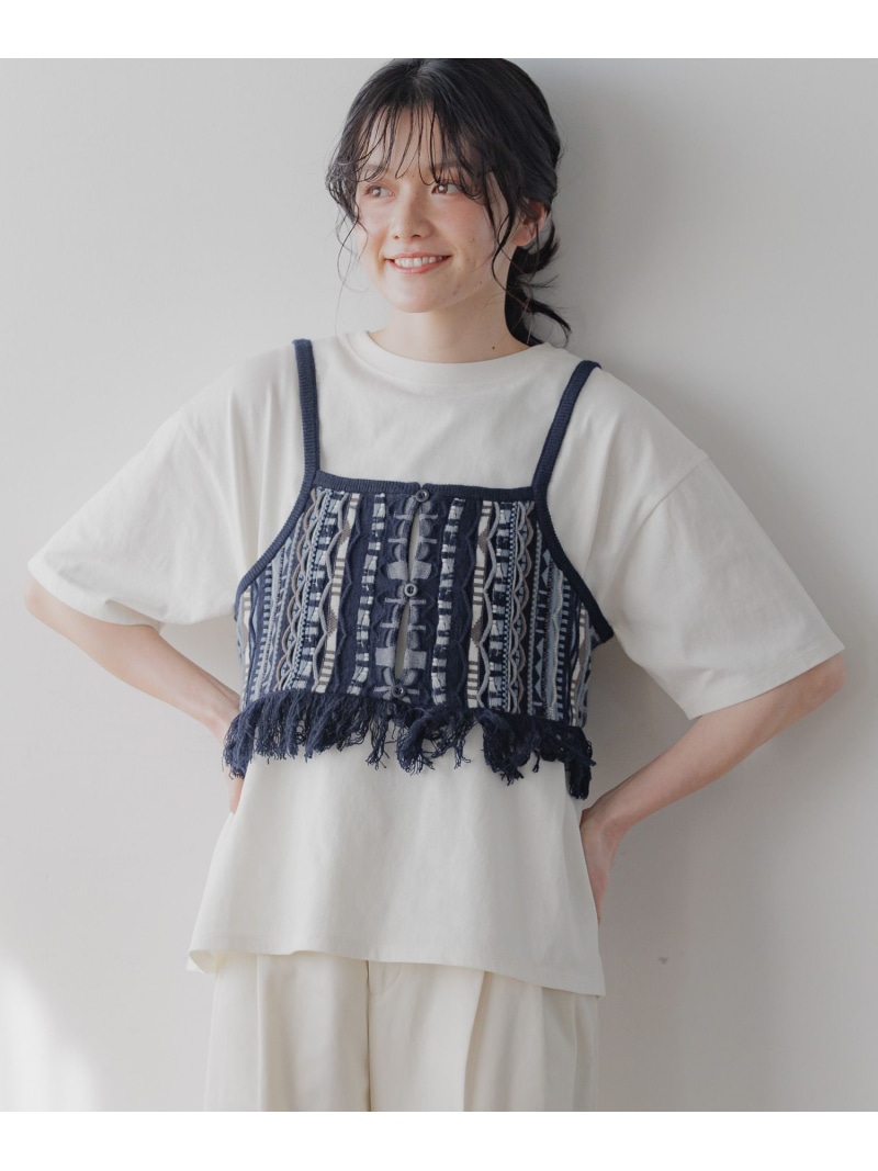 【楽天市場】【SALE／50%OFF】幾何フリンジビスチェ niko and ... ニコアンド トップス ベスト・ジレ ホワイト ブルー ネイビー【RBA_E】[Rakuten ...