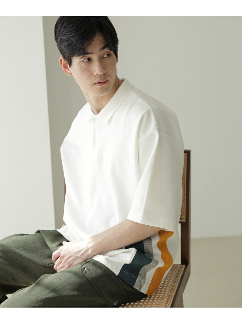 【楽天市場】【SALE／70%OFF】(M)ストライプサイドニットポロ niko and ... ニコアンド トップス ポロシャツ ブラック ...