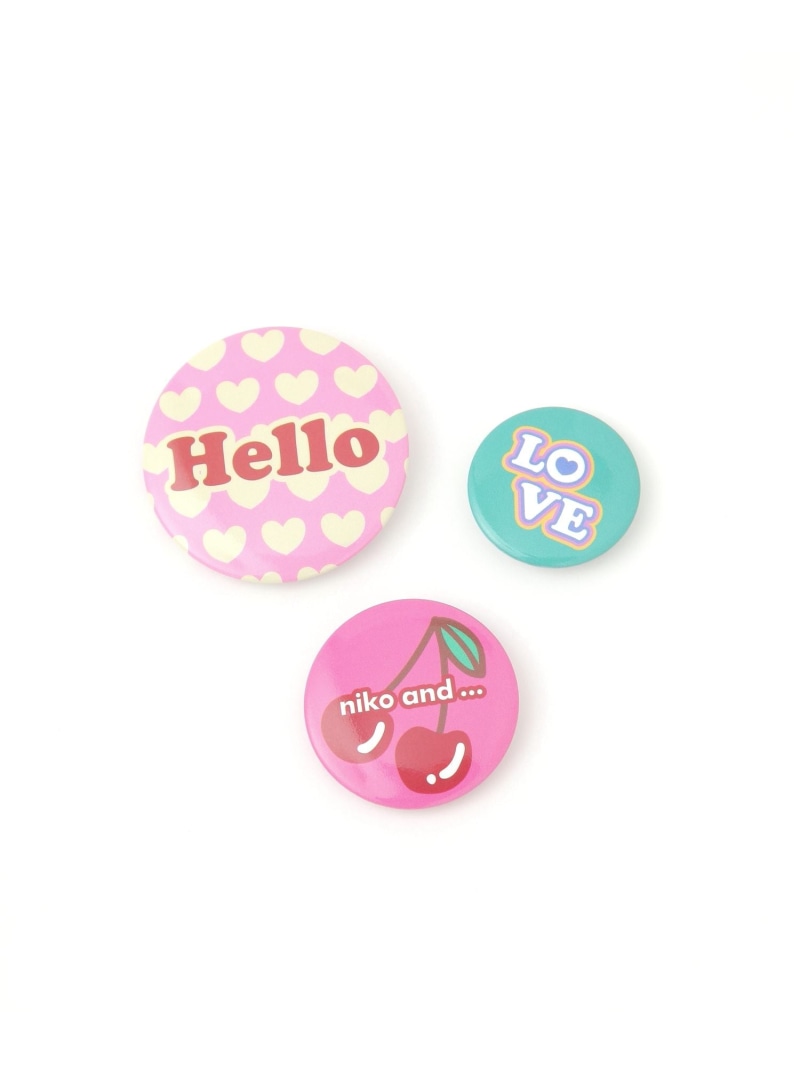 【楽天市場】3SET缶バッチ1 niko and ... ニコアンド ファッション雑貨 チャーム・キーチェーン ピンク ブラック[Rakuten Fashion]：niko and ...／ニコアンド