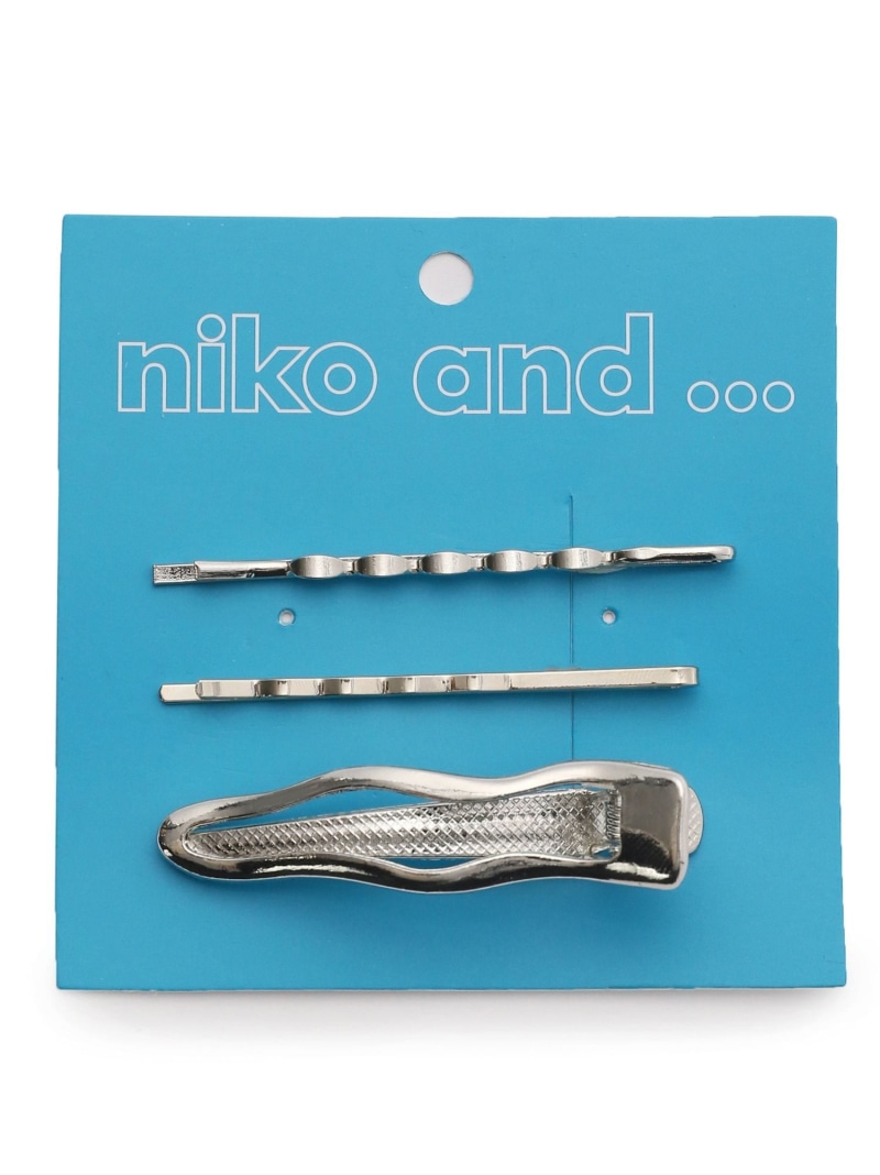 【楽天市場】3SETヘアクリップ niko and ... ニコアンド ヘアアクセサリー バレッタ・ヘアクリップ・ヘアピン グレー[Rakuten Fashion]：niko and ...