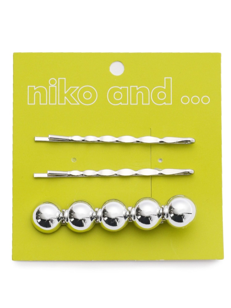 【楽天市場】メタル3SETヘアアクセサリー niko and ... ニコアンド ヘアアクセサリー バレッタ・ヘアクリップ・ヘアピン グレー[Rakuten Fashion]：niko and ...