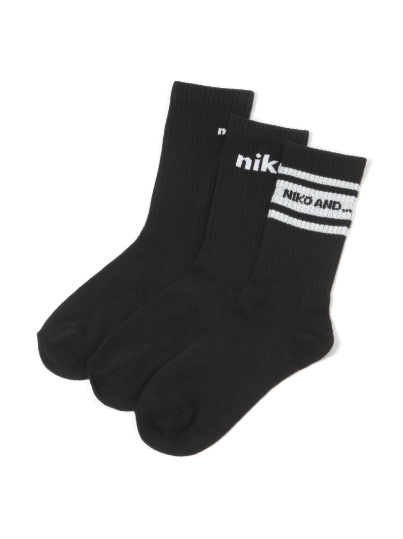 【楽天市場】オリジナル3SETニコロゴソックス niko and ... ニコアンド 靴下・レッグウェア 靴下 ホワイト ブラック[Rakuten Fashion]：niko and ...