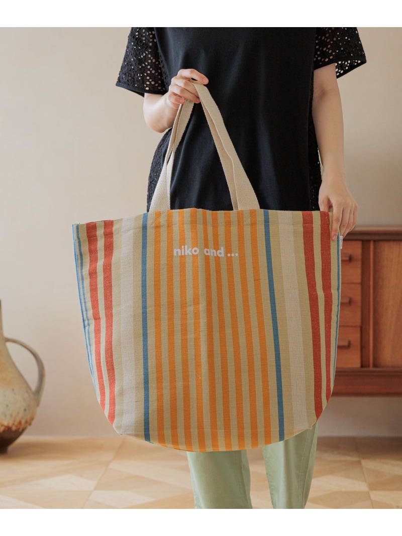 【楽天市場】オリジナル ニコロゴジュートトートバッグ niko and ... ニコアンド バッグ トートバッグ グリーン オレンジ[Rakuten Fashion]：niko and ...