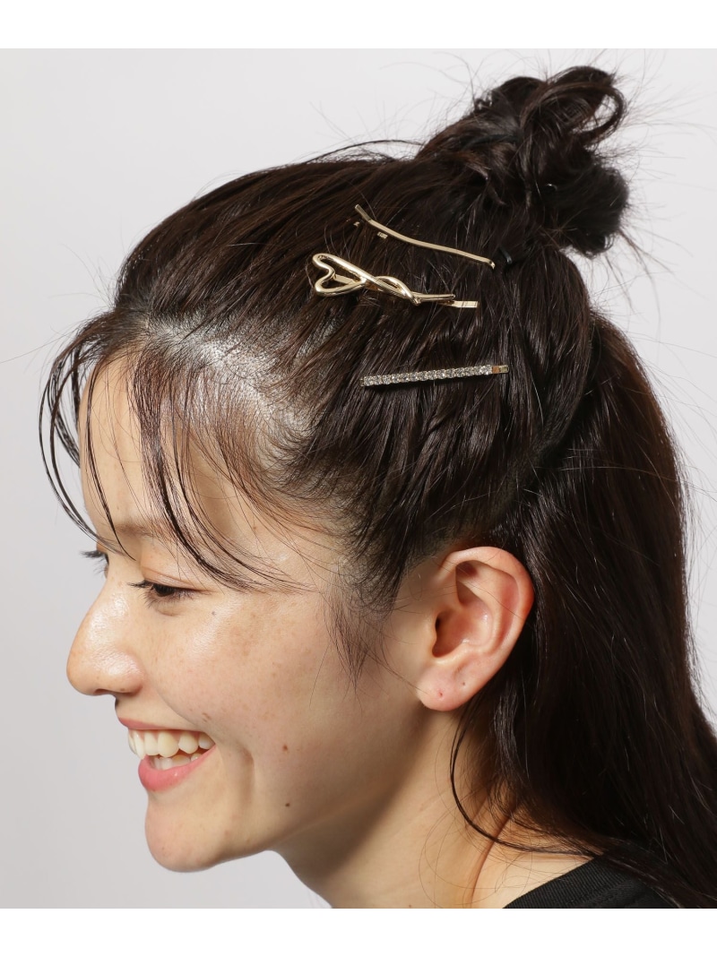 【楽天市場】ハート3SETヘアピン niko and ... ニコアンド ヘアアクセサリー バレッタ・ヘアクリップ・ヘアピン グレー イエロー[Rakuten Fashion]：niko ...