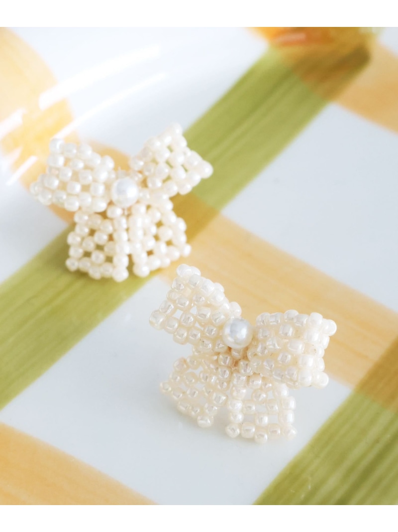 【楽天市場】ビーズリボンピアス[tiny tiny(ティニーティニー)] tiny tiny ニコアンド アクセサリー・腕時計 ピアス ホワイト[Rakuten Fashion]：niko ...