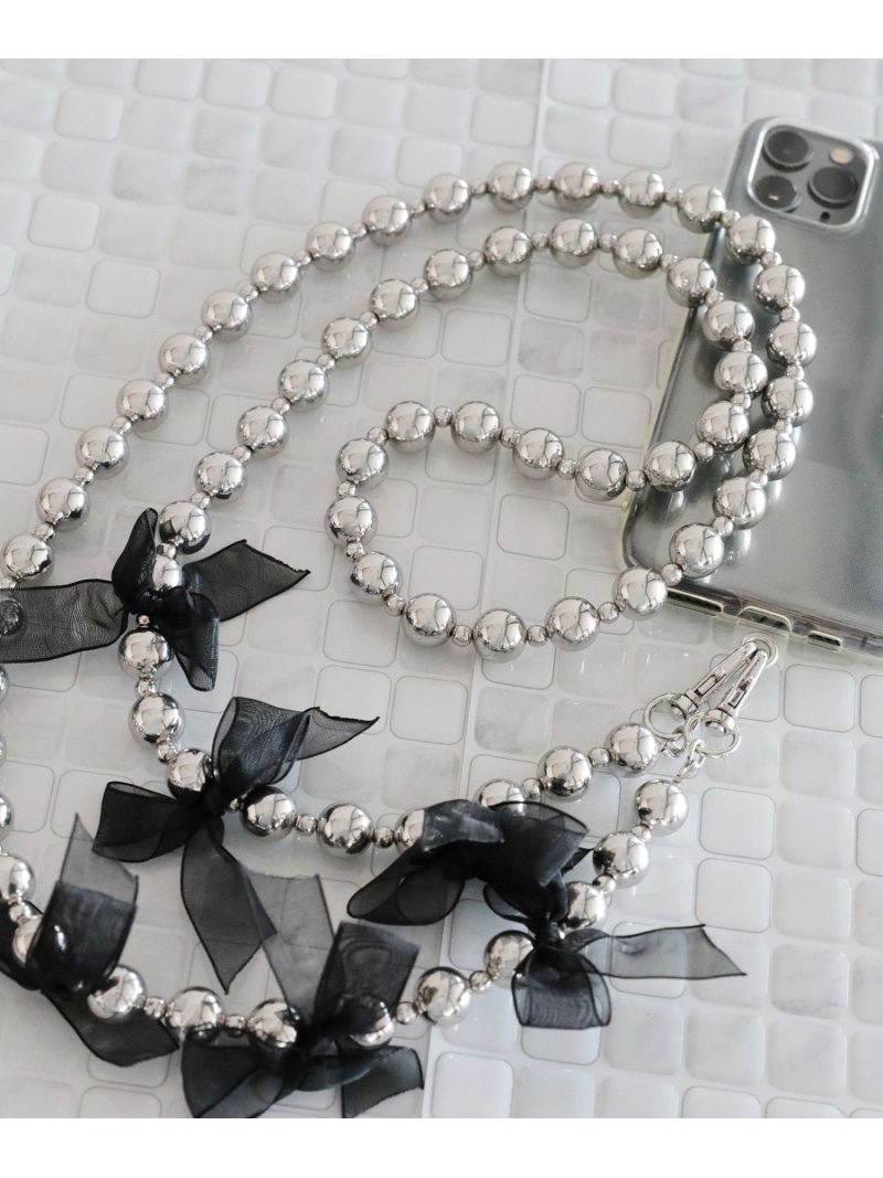 【楽天市場】リボンBIGビーズストラップ[tiny tiny(ティニーティニー)] tiny tiny ニコアンド スマホグッズ・オーディオ機器 その他のスマホグッズ・オーディオ機器 ブラック ...