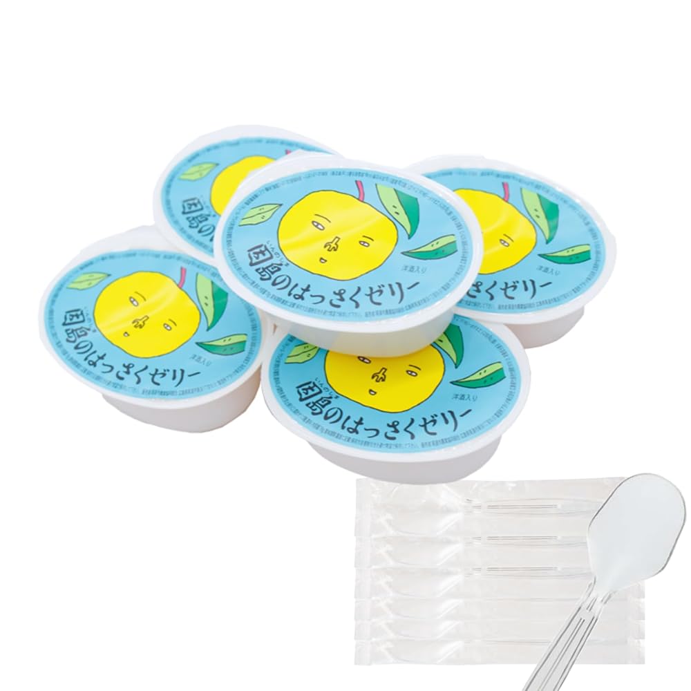 【楽天市場】因島産 八朔の果肉入りゼリー 78g×5個 ＋ 食べやすいスプーン5個(個包装) doremiオリジナルセット はっさくゼリー 来客用 ご家庭用：にっぽん良品セレクト楽天市場店