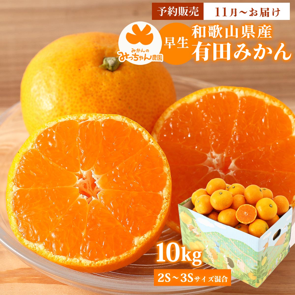 【楽天市場】みかん 10kg 送料無料 早生 有田みかん 秀品 10kg(2S～3Sサイズ混合160個前後) 【予約：11月上旬～順次配送】/フルーツ みかん ミカン みっちゃん農園 和歌山県 ...
