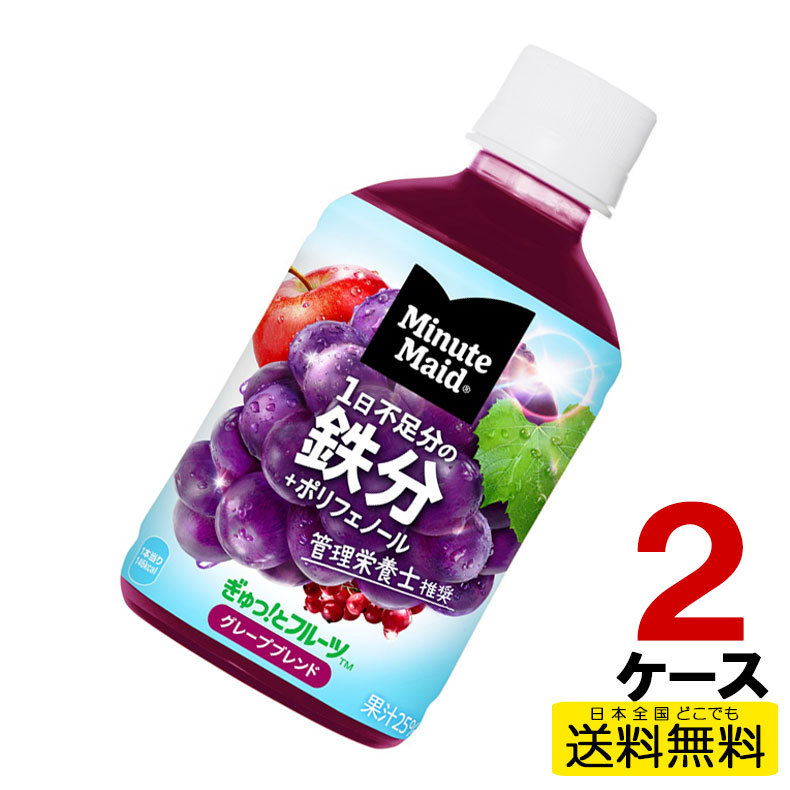 【楽天市場】ミニッツメイド ぎゅっ!とフルーツ グレープブレンド 鉄分 280mlPET 24本入り×2ケース 合計48本 ペットボトル 送料無料 コカ・コーラ社直送 コカコーラ ...