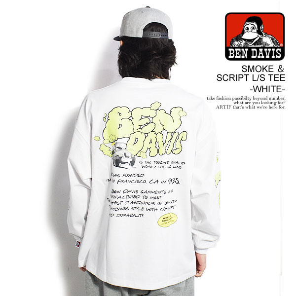 【楽天市場】ベンデイビス BEN DAVIS SMOKE ＆ SCRIPT L/S TEE -WHITE- c-24380031w メンズ T ...