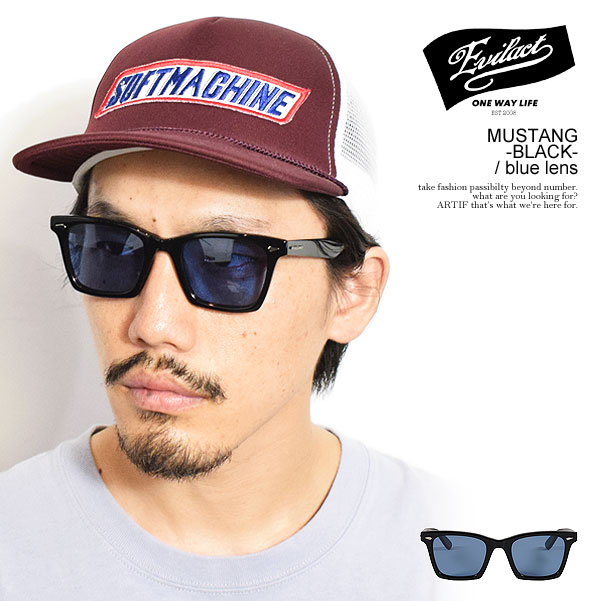 【楽天市場】イーブルアクト アイウェア EVILACT EYEWEAR MUSTANG -BLACK- / blue lens eae24-21-03 メンズ サングラス バイカーシェード ...