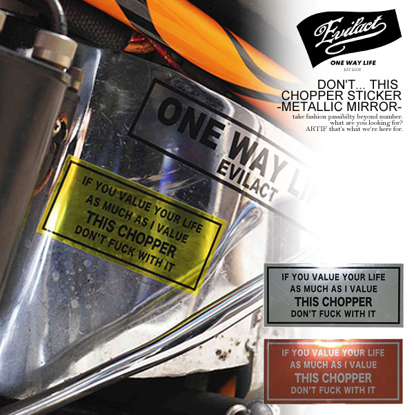 【楽天市場】イーブルアクト EVILACT DON'T... THIS CHOPPER STICKER -METALLIC MIRROR ...
