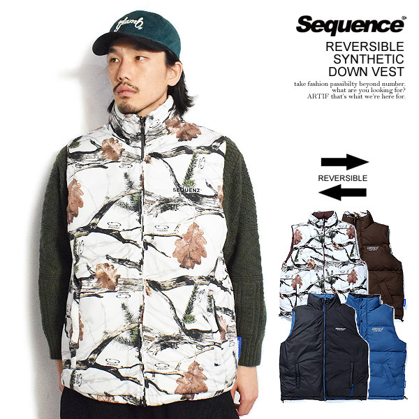 【楽天市場】シークエンズ SEQUENZ REVERSIBLE SYNTHETIC DOWN VEST t-23770033 メンズ ベスト 中綿ベスト オーバーサイズ 送料無料 ストリート ...