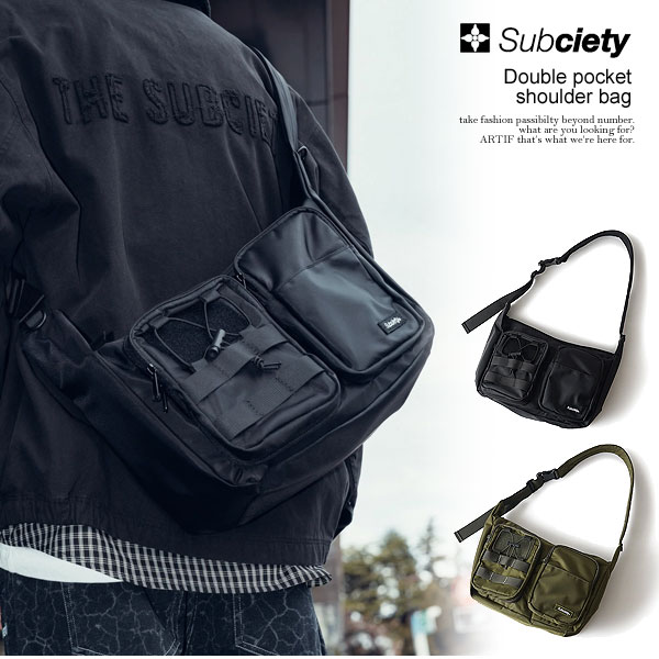 【楽天市場】サブサエティ SUBCIETY Double pocket shoulder bag 105-88848 subciety メンズ ショルダーバッグ 鞄 ビッグショルダー 取り外し ...