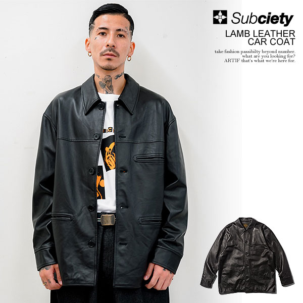 【楽天市場】30％OFF SALE セール サブサエティ SUBCIETY LAMB LEATHER CAR COAT 102-62802 ...