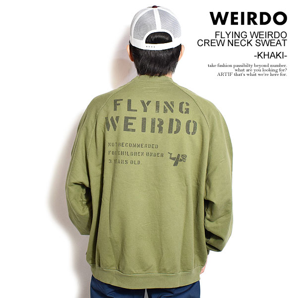 【楽天市場】ウィアード WEIRDO FLYING WEIRDO - CREW NECK SWEAT -KHAKI- wrd-lcb-24 ...