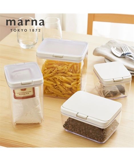 【楽天市場】MARNA ワンタッチ 保存容器 GOOD LOCK CONTAINER キッチン クリア/ホワイト ワイドトール 2.0L ニッセン nissen：ニッセン 楽天市場店