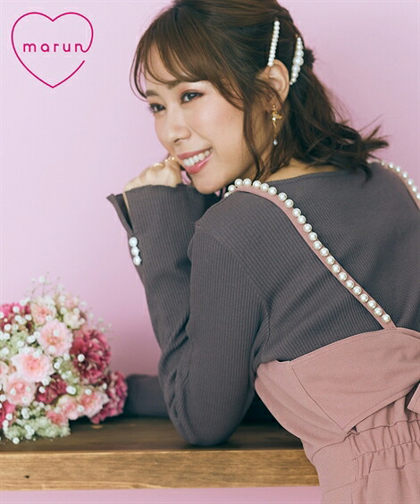 【楽天市場】Tシャツ カットソー 大きいサイズ レディース パール調ボタン付き袖口スリット marun アイボリー/チャコール L/LL/3L/4L/5L ニッセン nissen：ニッセン 楽天市場店