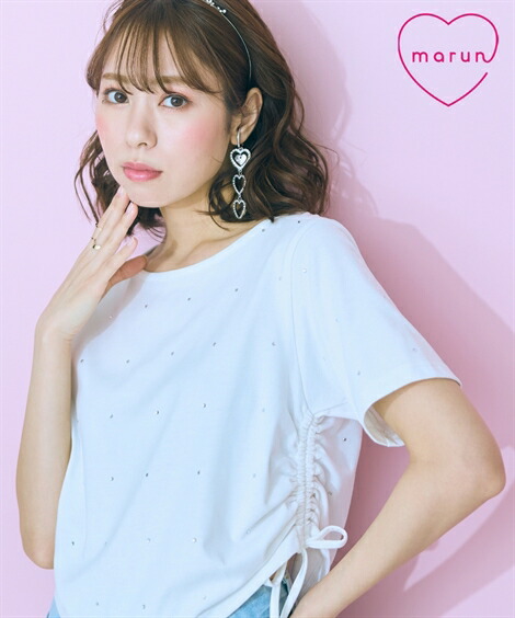 【楽天市場】Tシャツ カットソー 大きいサイズ レディース サイドドロストコンパクトTシャツ marun オフホワイト/黒 6L/8L/10L ニッセン nissen：ニッセン 楽天市場店