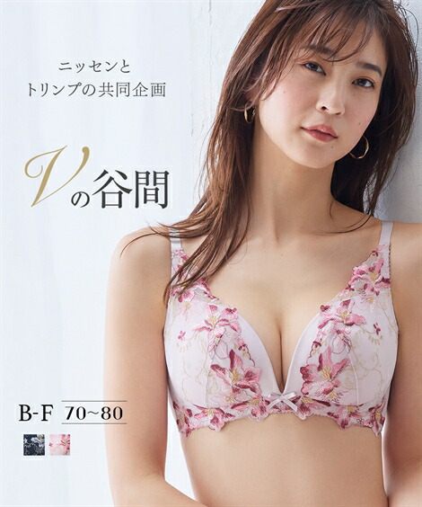 【楽天市場】ブラジャー (B70-F95) ニッセン Vにバストをひき寄せる ブラジャー (Vの谷間 トリンプ ) 女性 下着 レディース ブラジャー 盛り 小胸 谷間 可愛い セクシー ...