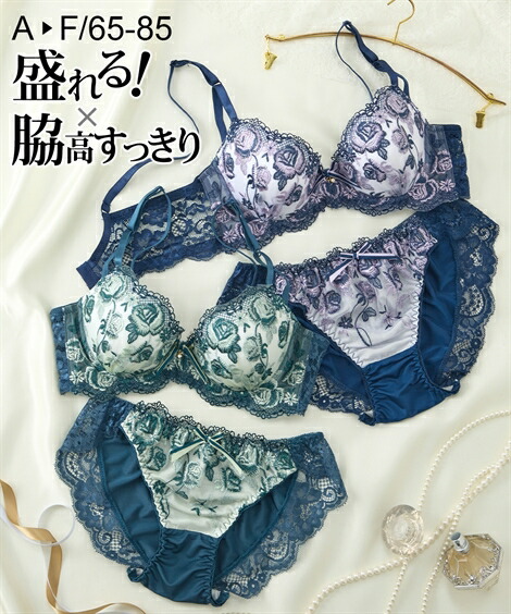 【楽天市場】ブラショーツセット (A70/M-F85/LL) ニッセン 脇高 バイカラーローズ 刺しゅう ブラショーツセット 女性 下着 レディース ブラジャー ショーツ セット 盛り 谷間 ...